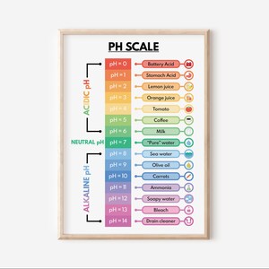 PH SCALE POSTER, Educational Poster, Science Poster for Kids, Math ...