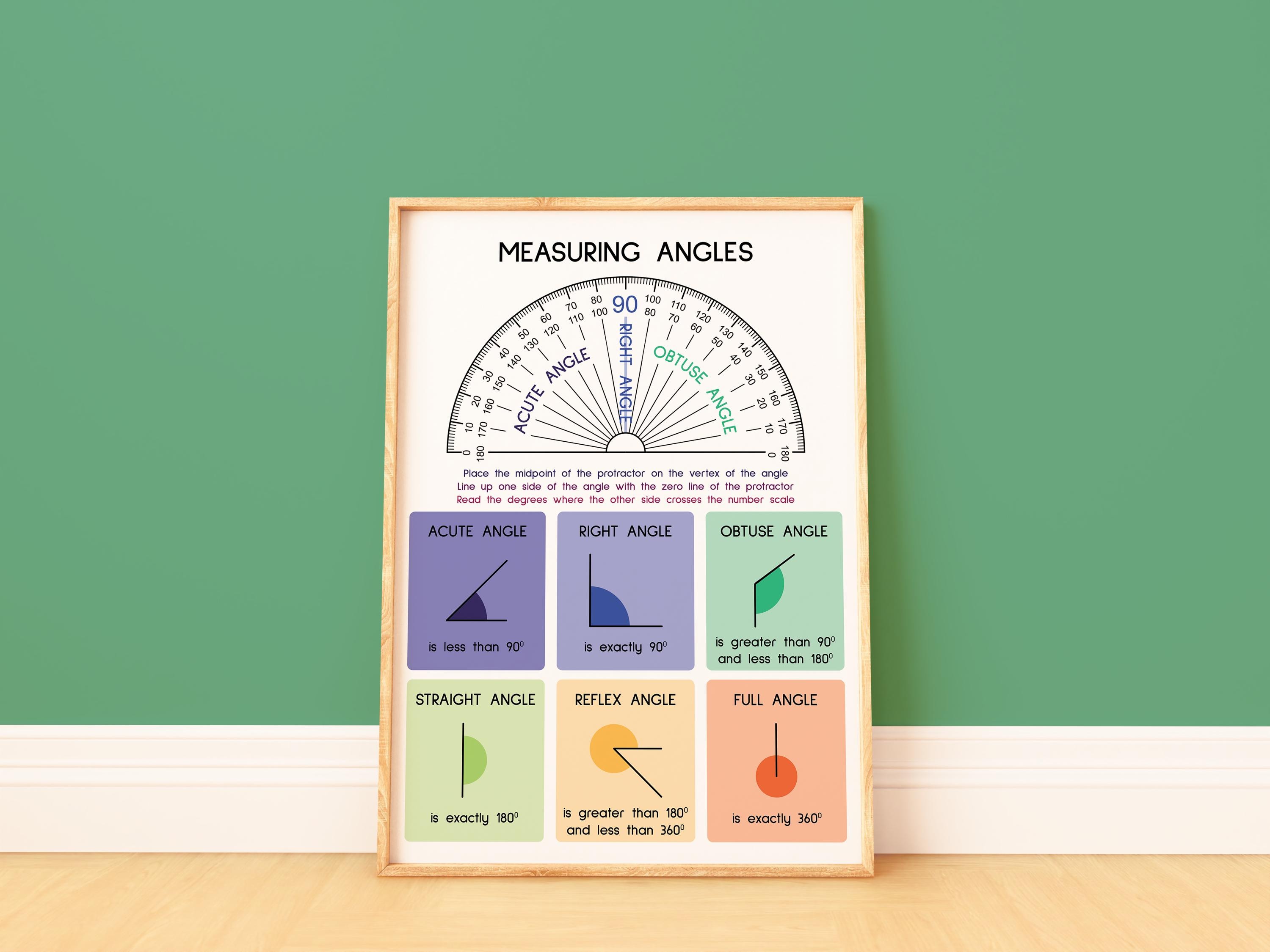 How to MEASURE ANGLES, How to Use a PROTRACTOR, Geometry, Educational ...