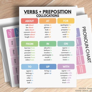 VERBS PREPOSITION COLLOCATIONS, Grammar Chart for Homeschool, Learn ...