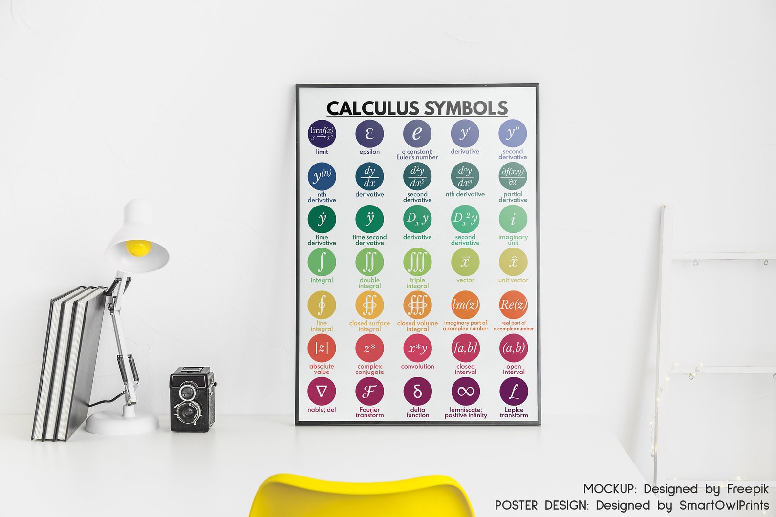 CALCULUS SYMBOLS POSTER, Symbols Chart, Educational Poster, High School ...