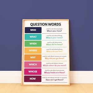 QUESTION WORDS POSTER, English Language, Grammar Bulletin Board Ideas ...