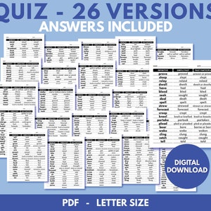 IRREGULAR VERBS BUNDLE - 26 Test Worksheets + Answers, Flashcards, Set ...