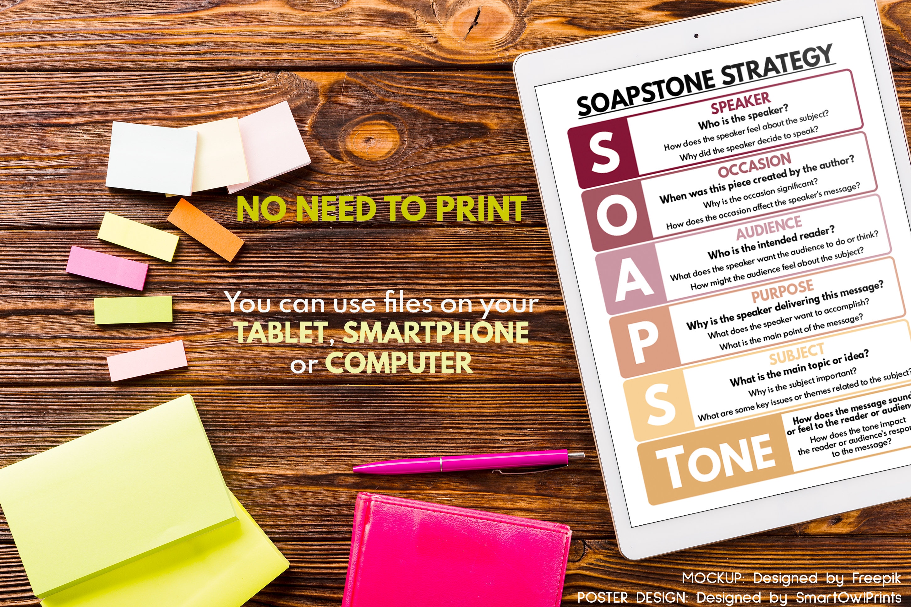 SOAPSTONE STRATEGY POSTER, English Language, Homeschool, English ...