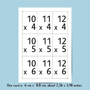 MULTIPLICATION 0-12 MONTESSORI FLASHCARDS Homeschool Math - Etsy
