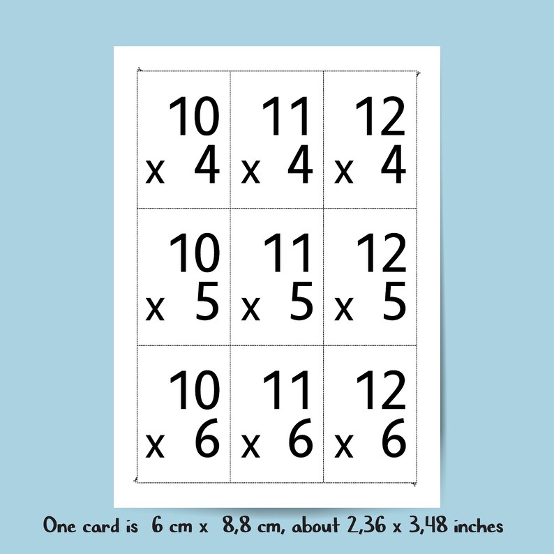 MULTIPLICATION 0-12 MONTESSORI FLASHCARDS, Homeschool Math Facts ...