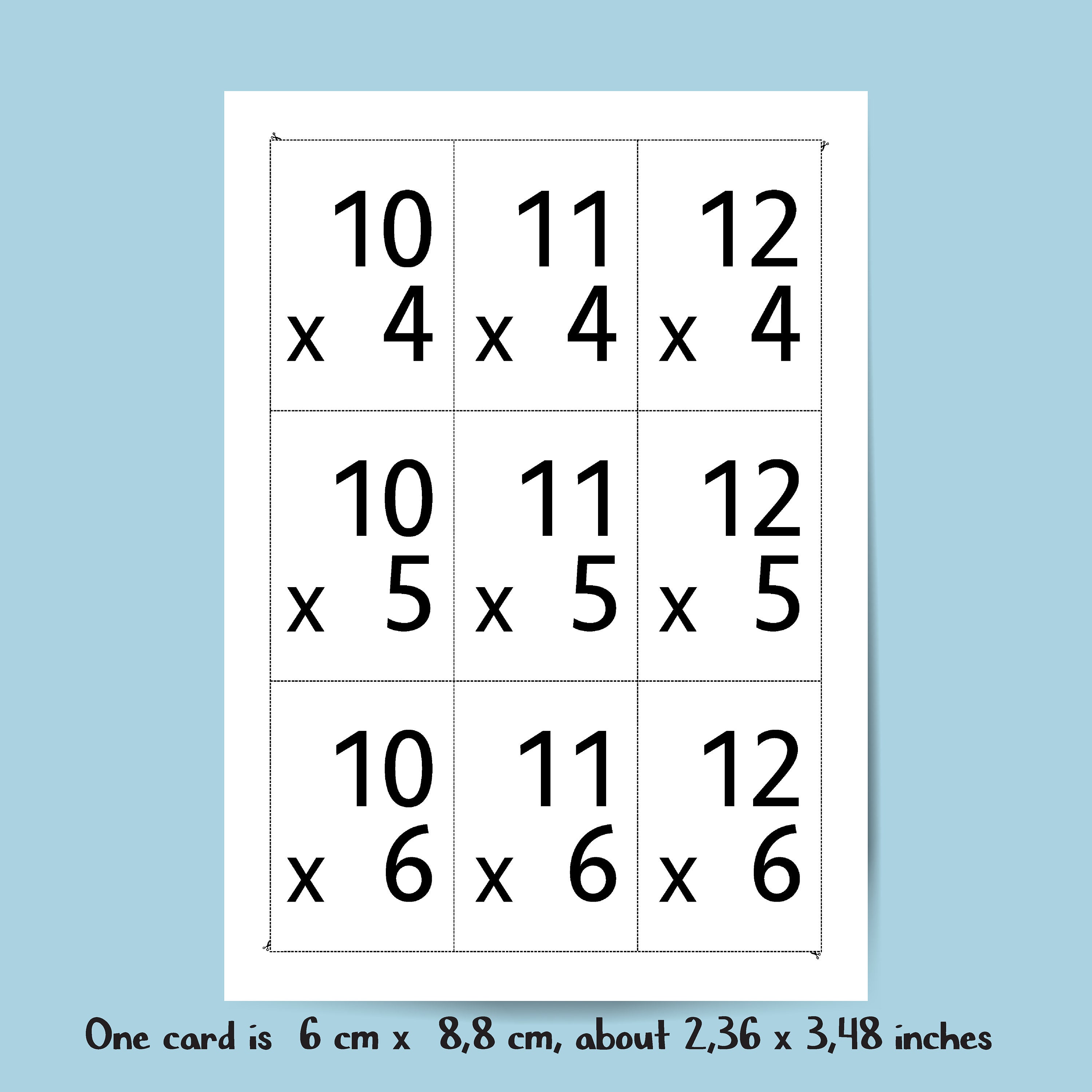 MULTIPLICATION 0-12 MONTESSORI FLASHCARDS Homeschool Math - Etsy