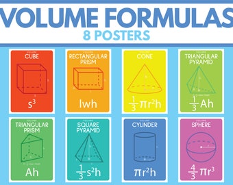 Volume Formulas Poster - Etsy