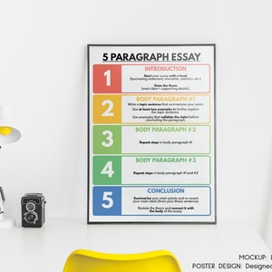 WRITING AN ESSAY Poster, How to Write an Essay, 5 Paragraph Essay ...