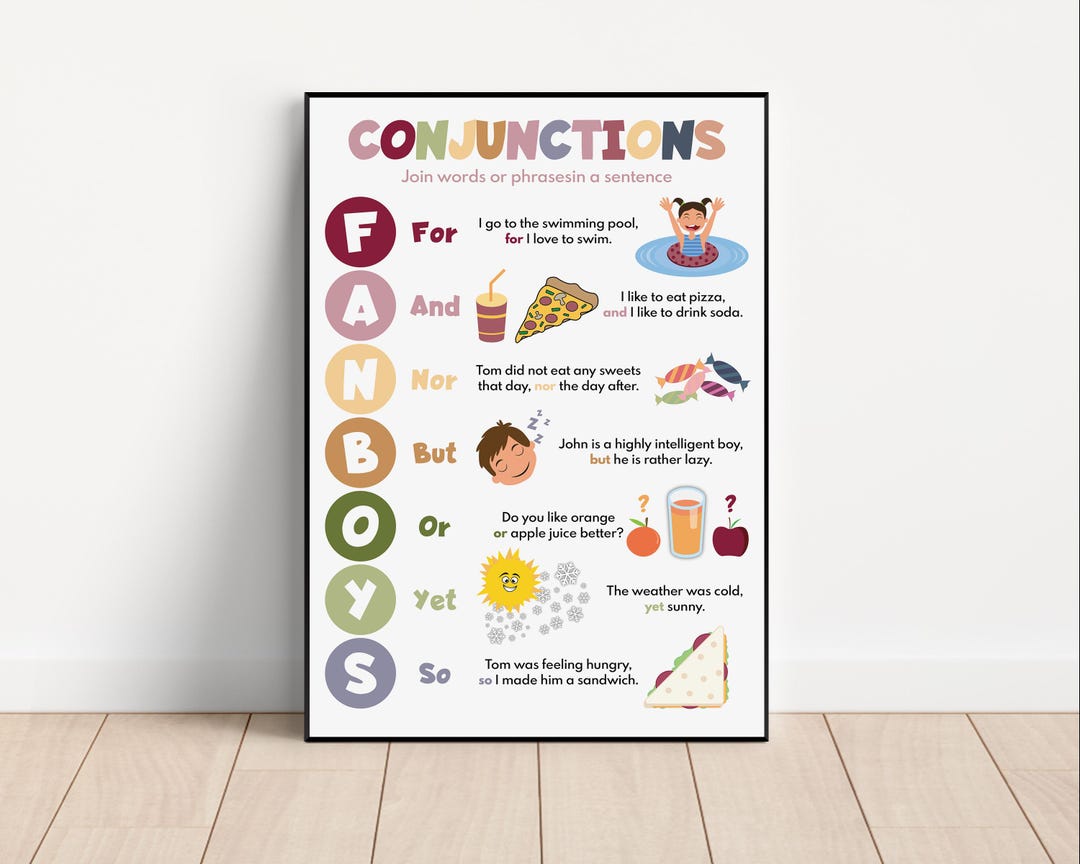 FANBOYS CONJUNCTIONS for Kids, Parts of Speech, English Language ...