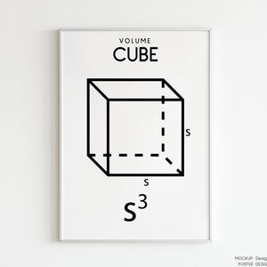 VOLUME FORMULAS Set of 8 Posters, 3D Geometry, 3D Shapes, Educational ...