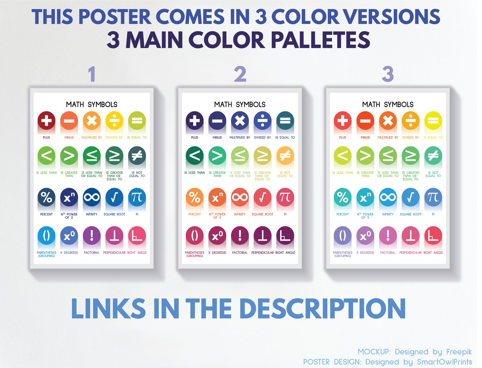 MATH SYMBOLS POSTER Educational Poster Numeracy Symbols - Etsy