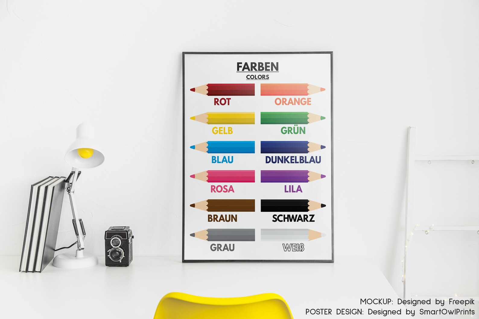 COLOR NAMES for Kids, German Language, Colors in German, Educational ...