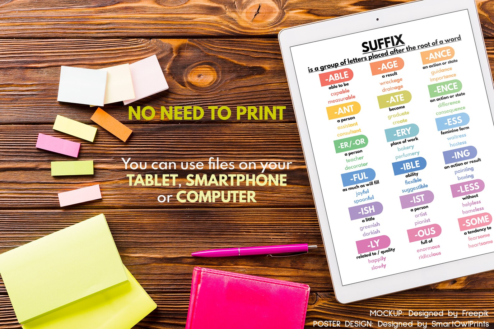 SUFFIX IN ENGLISH Poster Grammar Chart for Homeschool - Etsy