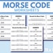 MORSE CODE Worksheets, Morse Alphabet, Homeschool Activity,educational ...