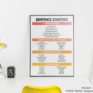 SENTENCE STARTERS Set of 3 Posters, Writing an Essay, Homeschool ...