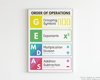 Bodmas Maths Poster - Etsy UK