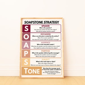 SOAPSTONE STRATEGY POSTER, English Language, Homeschool, English ...