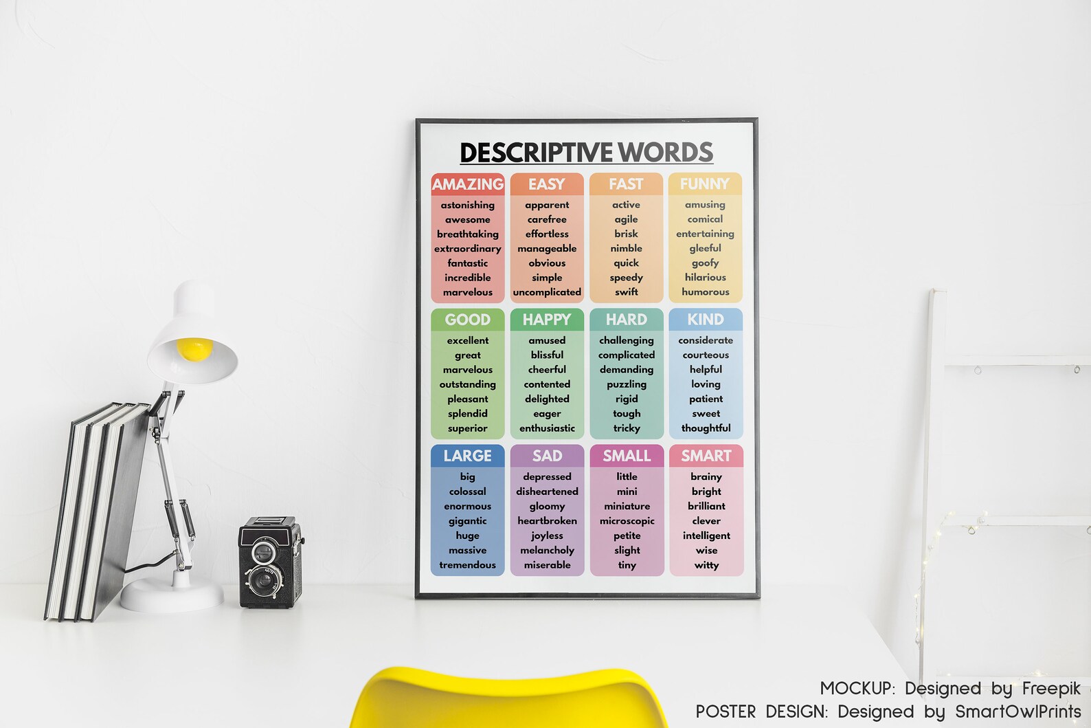 DESCRIPTIVE WORDS POSTER Grammar Chart for Homeschool - Etsy