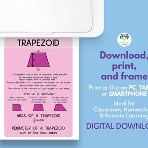 SHAPES FACTS for Kids, Set of 8 Posters, GEOMETRY Poster, Educational ...