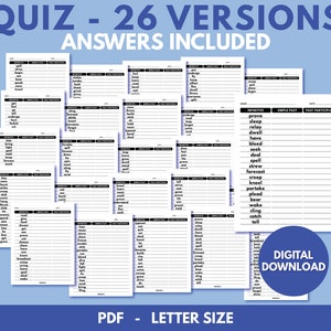 IRREGULAR VERBS BUNDLE - 26 Test Worksheets + Answers, Flashcards, Set ...