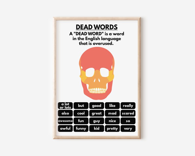 DEAD WORDS POSTER, Improve Writing Skills, English Language, Homeschool ...