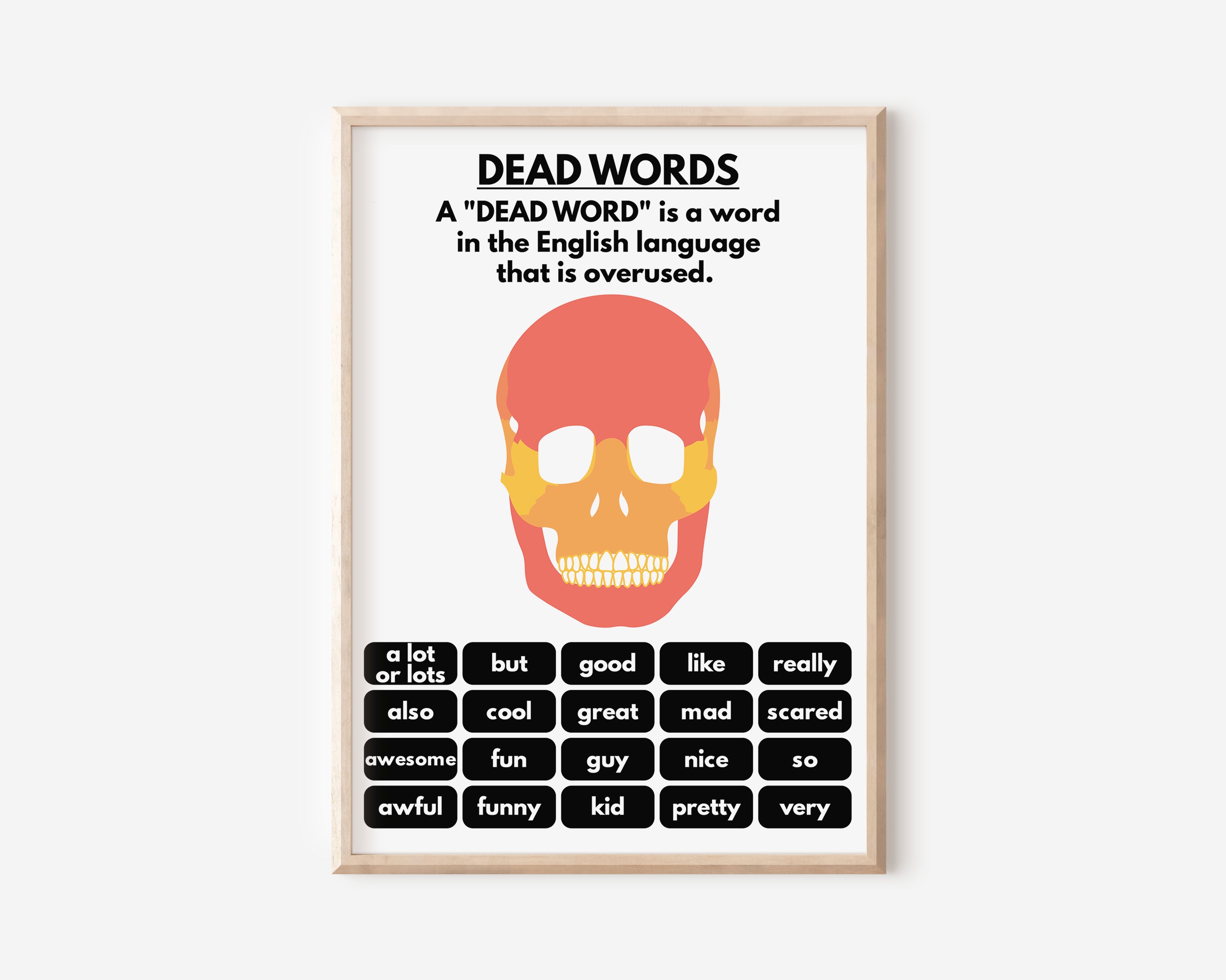 DEAD WORDS POSTER, Improve Writing Skills, English Language, Homeschool ...