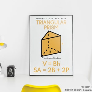 VOLUME and SURFACE AREA Formulas Posters Set, Geometry, 3D Shapes ...