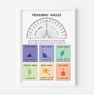 How to MEASURE ANGLES, How to Use a PROTRACTOR, Geometry, Educational ...