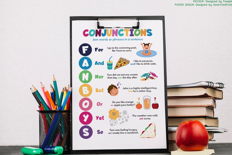 FANBOYS CONJUNCTIONS for Kids, Parts of Speech, English Language ...