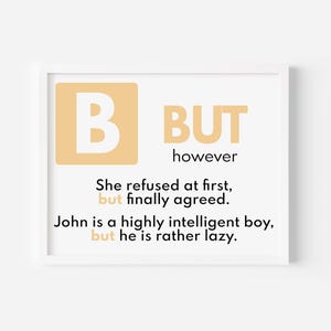 FANBOYS - Set of 7 Posters, Letter Size, Conjunctions, Parts of Speech ...