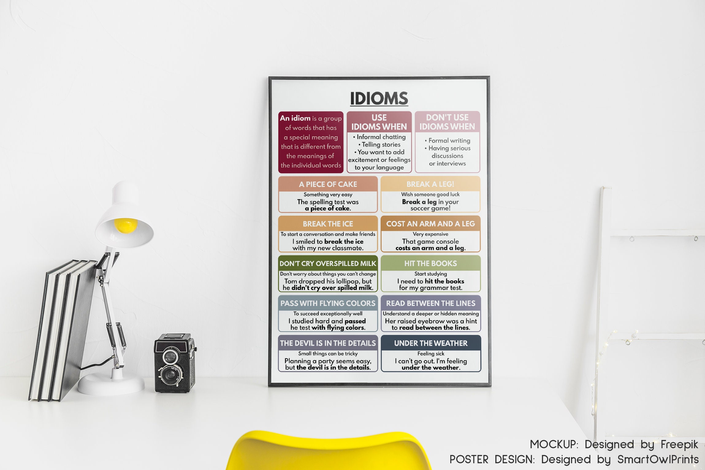 IDIOMS POSTER English Language Learn English Homeschool - Etsy