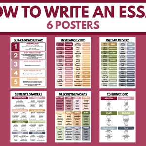 ESSAY WRITING Set of 6 Posters English Language Homeschool - Etsy