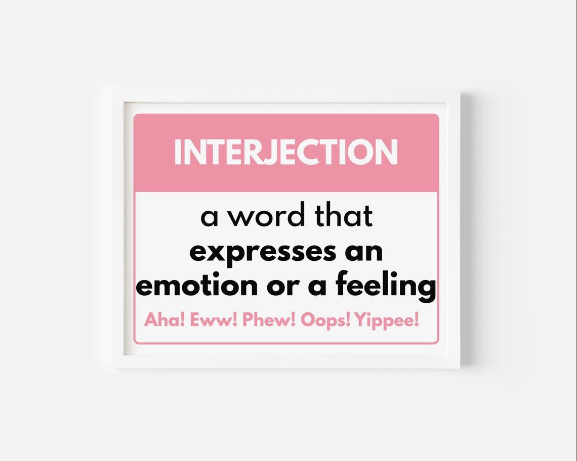 PARTS OF SPEECH - 8 Posters Set, English Grammar, Classroom Poster ...