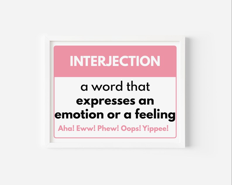 PARTS OF SPEECH - 8 Posters Set, English Grammar, Classroom Poster ...