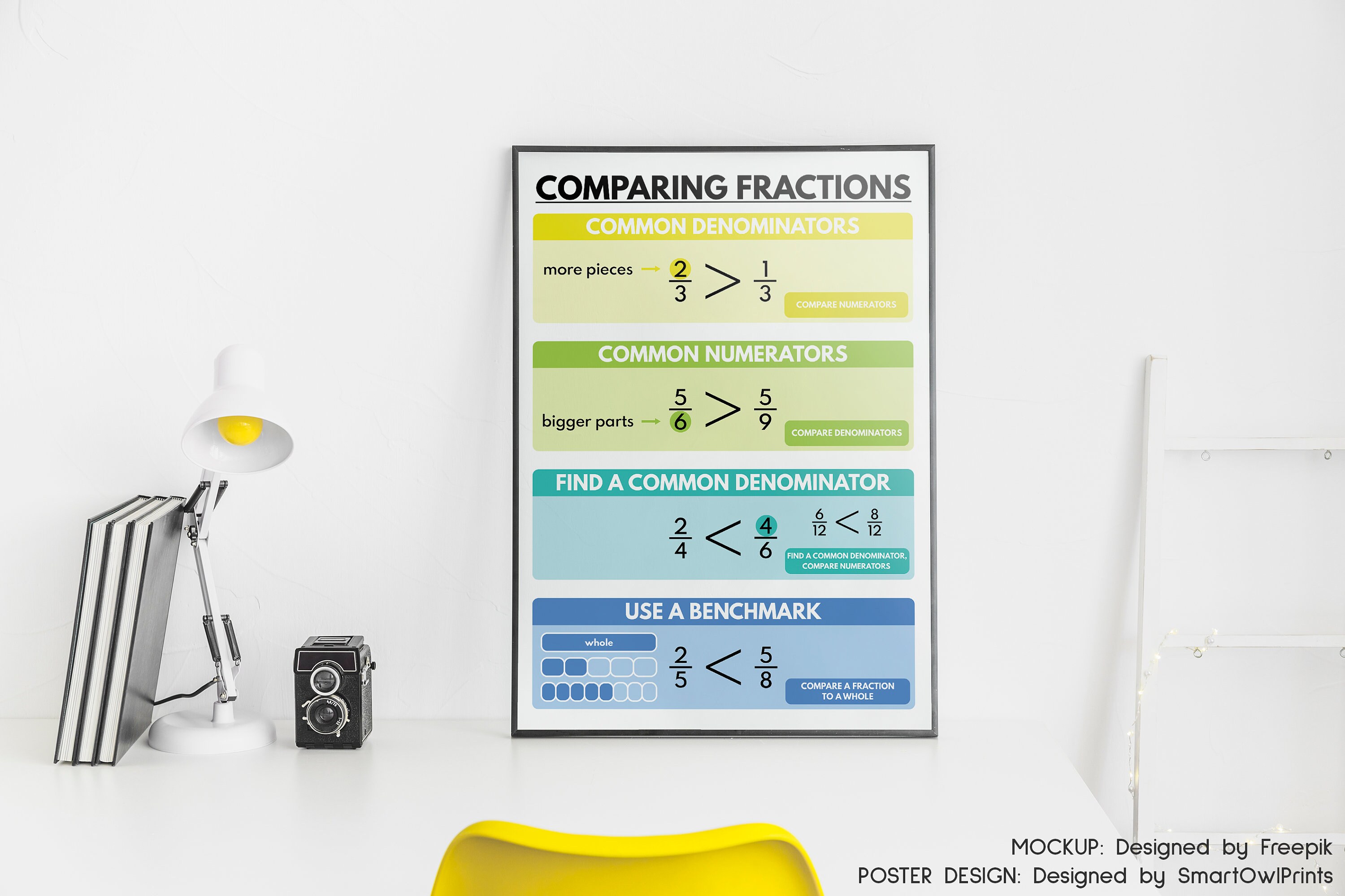 COMPARING FRACTIONS POSTER Educational Posters for Kids Math - Etsy