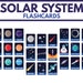 SOLAR SYSTEM FLASHCARDS for Kids, 27 Flash Cards, Montessori Learning ...