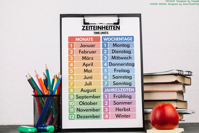German Language, SEASONS, MONTHS and DAYS of the Week in German, German ...