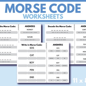 MORSE CODE Worksheets, Morse Alphabet, Homeschool Activity,educational ...