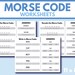 MORSE CODE Worksheets, Morse Alphabet, Homeschool Activity,educational ...