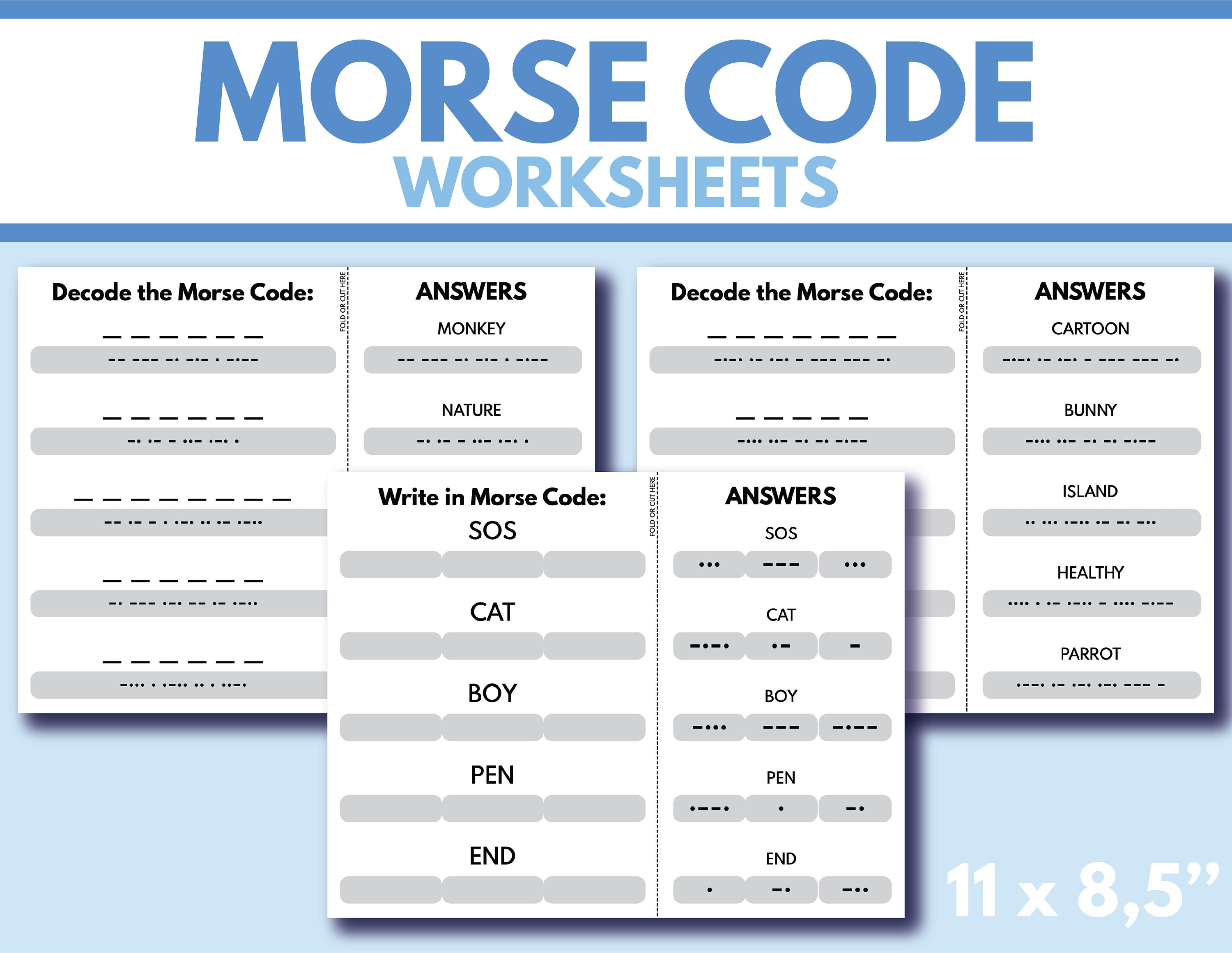 MORSE CODE Worksheets, Morse Alphabet, Homeschool Activity,educational ...