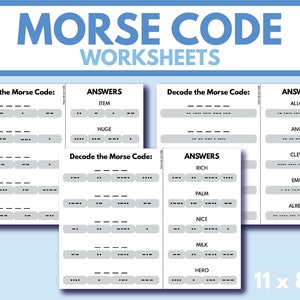 MORSE CODE Worksheets, Morse Alphabet, Homeschool Activity,educational ...