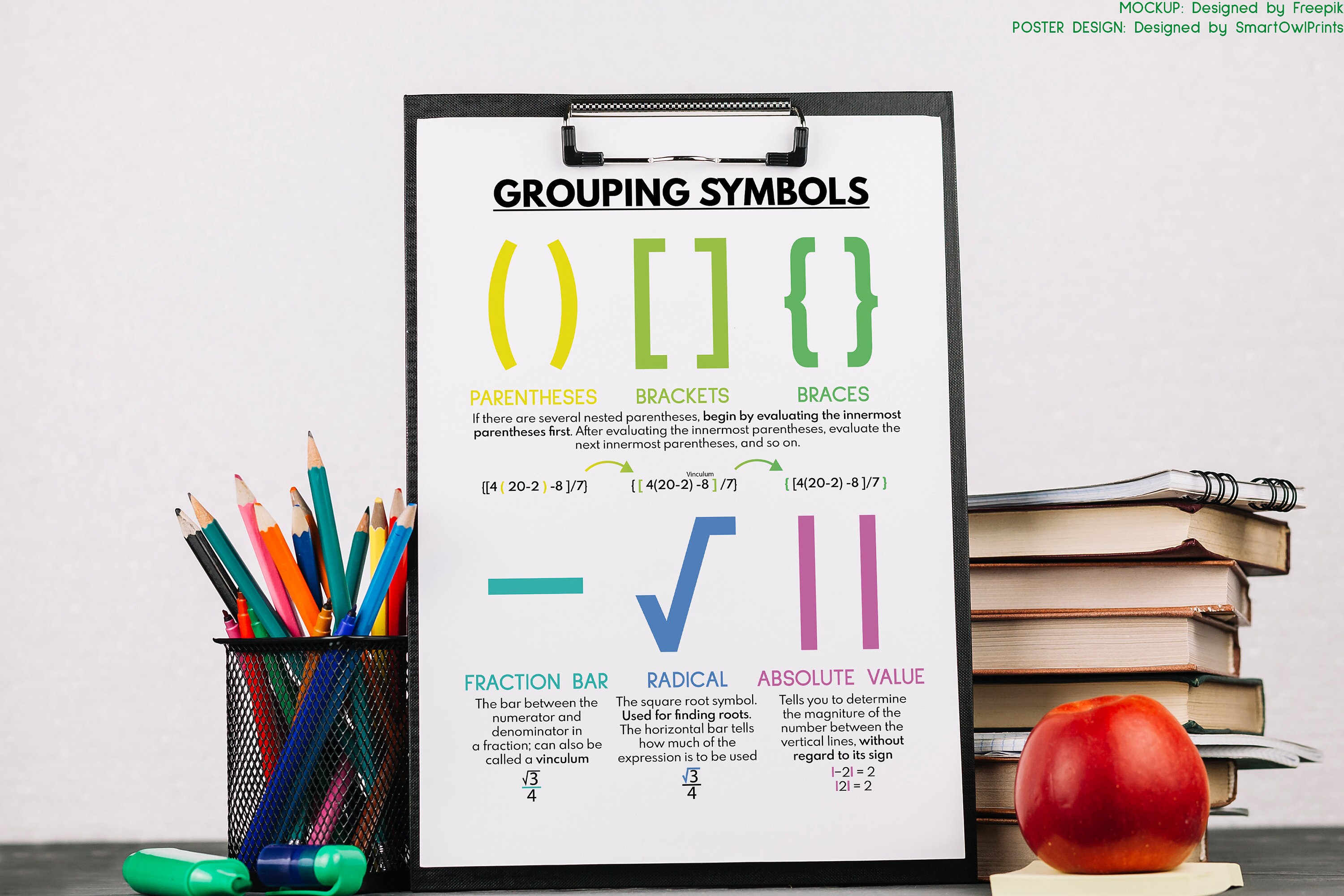 GRUPING SYMBOLS Math Symbols GEMDAS Educational Poster - Etsy