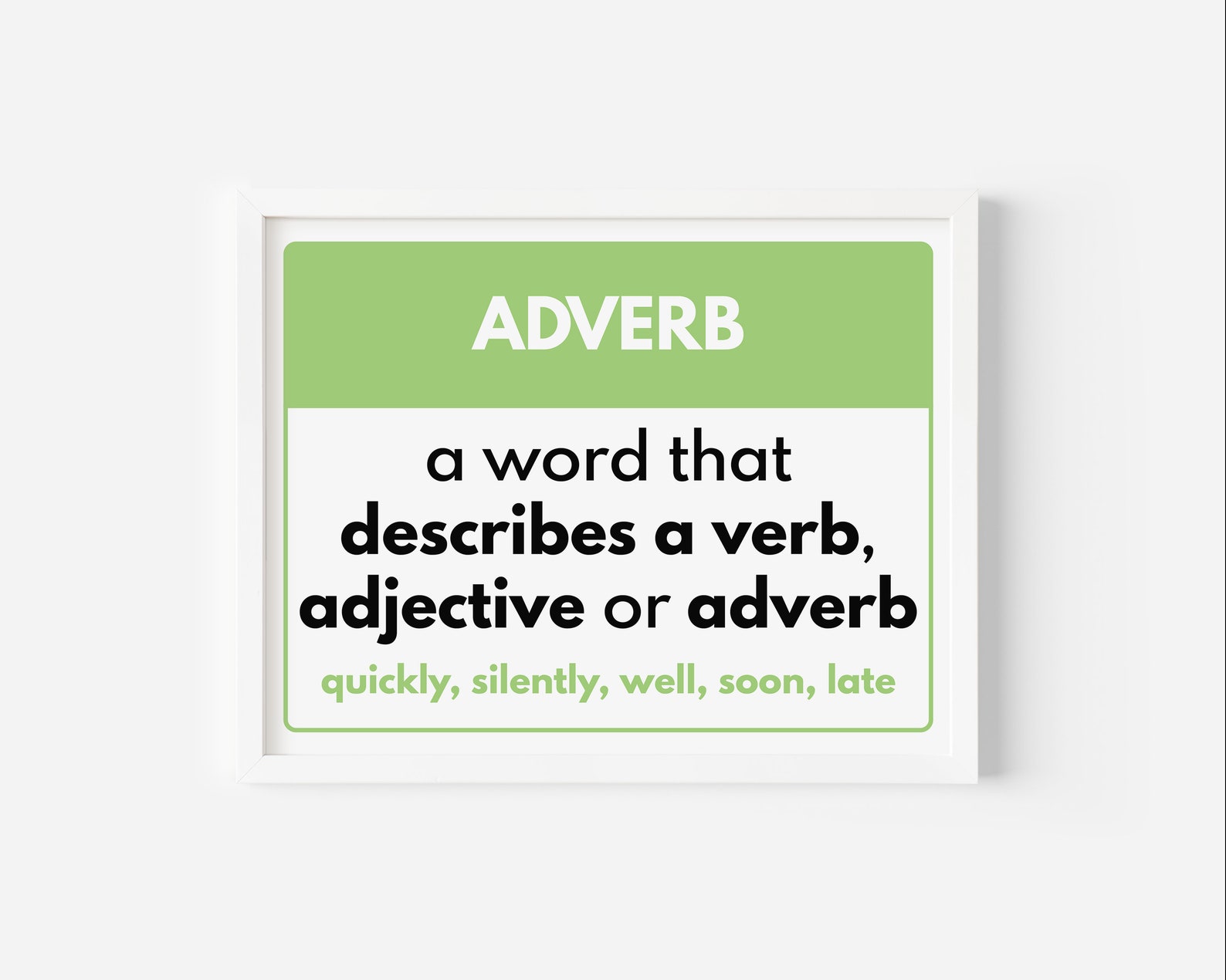 PARTS OF SPEECH - 8 Posters Set, English Grammar, Classroom Poster ...