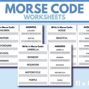 MORSE CODE Worksheets, Morse Alphabet, Homeschool Activity,educational ...
