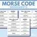 MORSE CODE Worksheets, Morse Alphabet, Homeschool Activity,educational ...