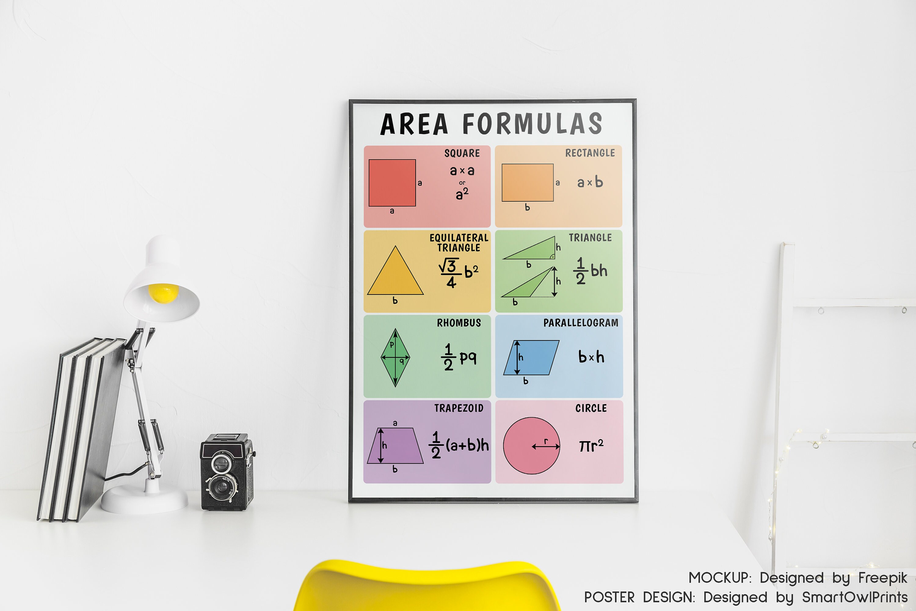 GEOMETRY POSTERS, Area Volume Formulas 2D Shapes Basic Geometry Terms ...