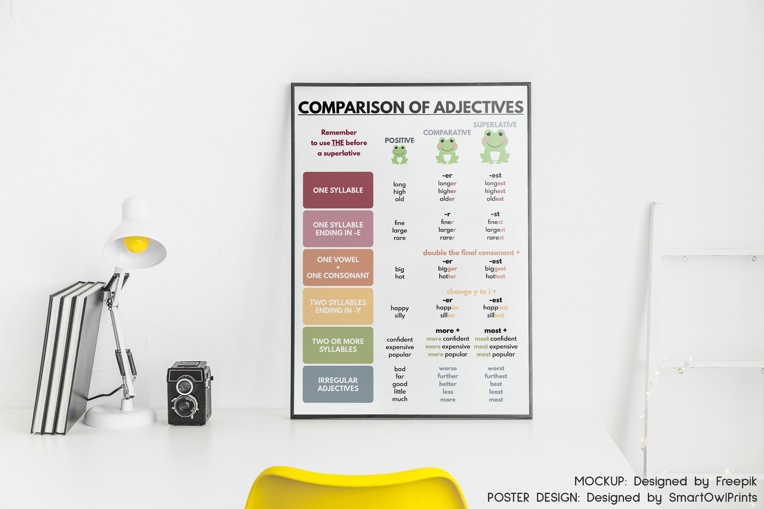 COMPARISON OF ADJECTIVES Cheat Sheet, English Grammar Anchor Chart ...