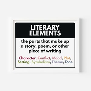 LITERARY ELEMENTS - Set of 9 Posters, English Language, English ...