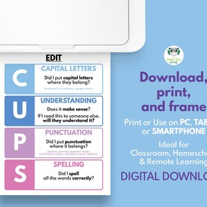 ARMS & CUPS POSTERS, Set of 2 Posters, English Language, Homeschool ...