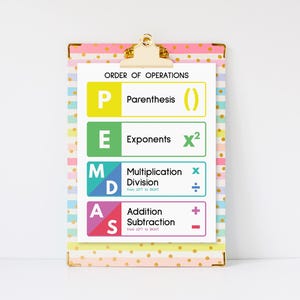 PEMDAS POSTER, Learn Order of Operations, Printable Educational Poster ...